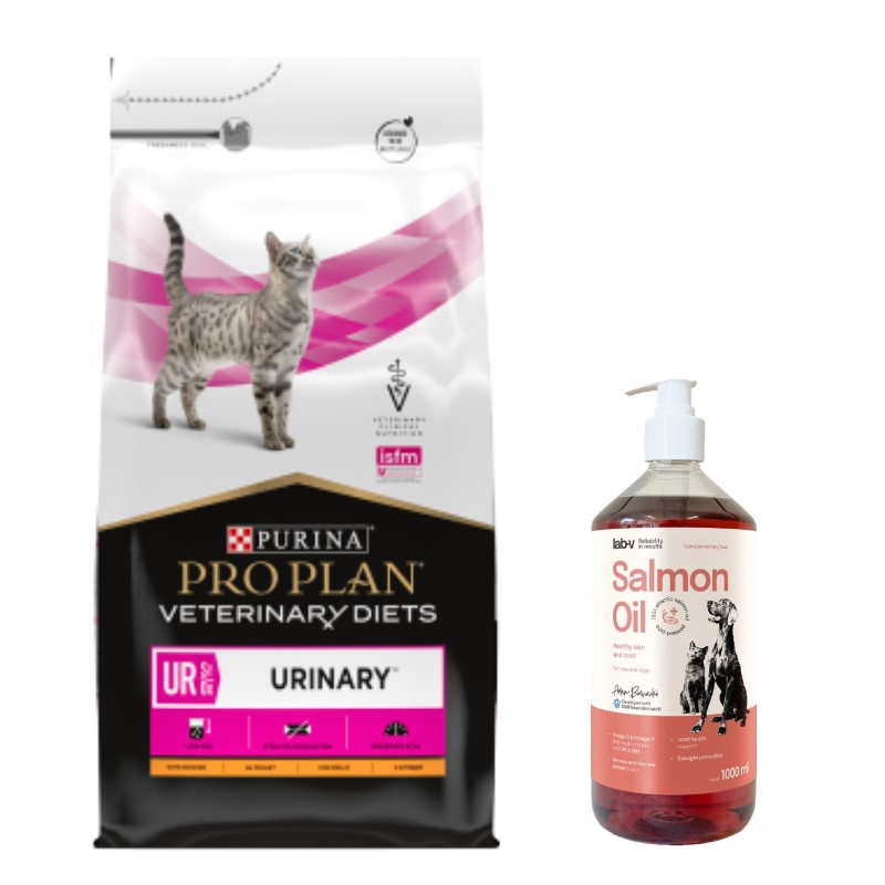 PURINA Pro Plan Veterinary Diets UR Urinary Cat 5kg & Aceite de salmón ...