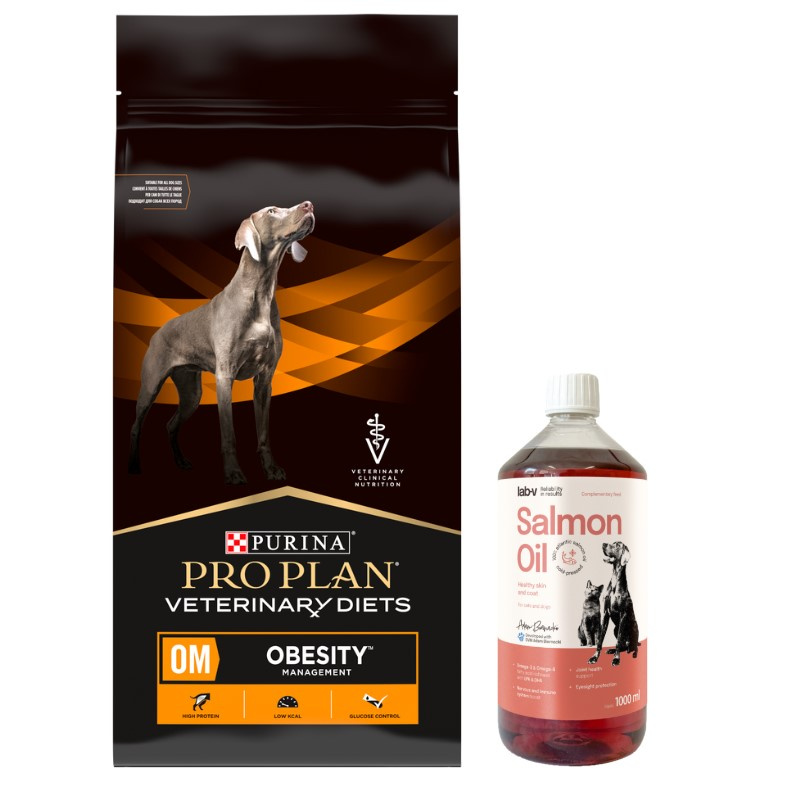 PURINA Pro Plan Veterinary Diets OM Obesity Management 12kg & Lab-V ...